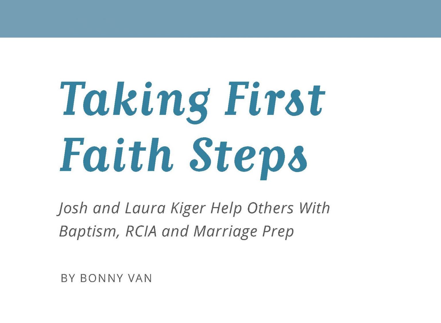 Taking First Faith Steps - Catholic Telegraph