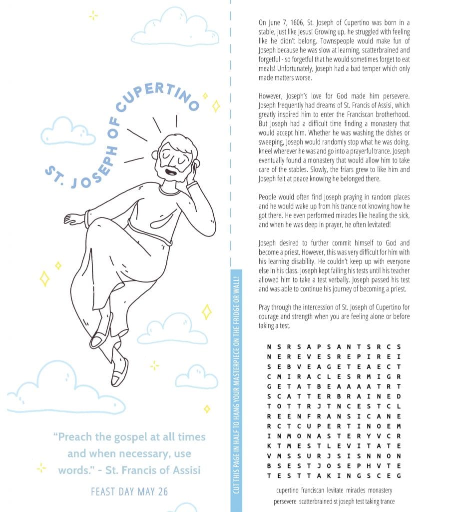Kid’s Corner: St Joseph Cupertino – Catholic Telegraph