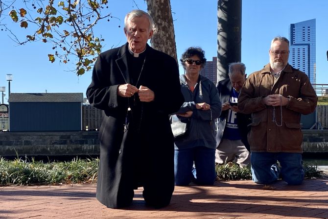 Ousted Bishop Strickland leads rosary outside U.S. bishops’ conference ...